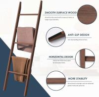 China Home Appliance Wood Ladder Shelf Decorative Blanket Ladder for Bathroom Storage for sale