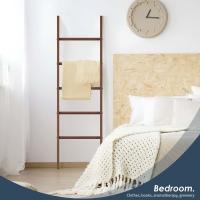 China Home Appliance Wood Ladder Shelf Decorative Blanket Ladder for Bathroom Storage for sale