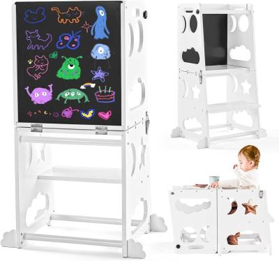 China Children Kitchen Step Stool Learning Standing Tower with Adjustable Platform Mail Packing for sale