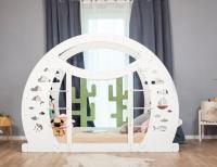 China Montessori Climbing Bed with Climbing Wall Modern Design Kids Play Bed Frame by OEM for sale