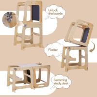 China Adjustable Platform Standing Tower Customized Logo Accepted Toddler Wooden Step Stool for sale