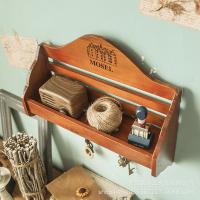 China Customized Design Wood Shelf Key Holder and Entryway Mail Organizer for Wall Mounting for sale