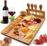 China Free Sample Charge Bamboo Cheese Board and Knife Set for Charcuterie Cutting for sale