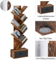 China Handmade 7-Tier Industrial Rustic Vintage Storage Rack Tree Bookshelf With Open Shelves for sale