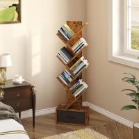 China Handmade 7-Tier Industrial Rustic Vintage Storage Rack Tree Bookshelf With Open Shelves for sale