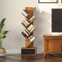 China Handmade 7-Tier Industrial Rustic Vintage Storage Rack Tree Bookshelf With Open Shelves for sale
