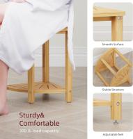 China Living Room Furniture Customized Easy Assemble Bamboo Bathroom Shower Stool with Shelf for sale