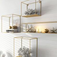 China NO Inflatable Wooden Wall Storage Shelf with Modern Design Metal and Solid Wood Shelves for sale