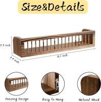 China Customizable Wood Floating Shelves for Bedroom Aesthetic Picture Ledge Shelf Set of 2 for sale