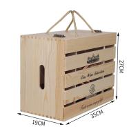 China Customized Logo Acceptable Custom Handmade 6 Bottles Wooden Wine Gift Boxes Hinged Box for sale