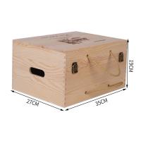 China Customized Logo Acceptable Custom Handmade 6 Bottles Wooden Wine Gift Boxes Hinged Box for sale