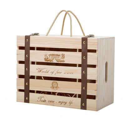 China 2-6 Bottles Solid Wood Wine Box for Gift Custom Order Accepted Immediately for sale