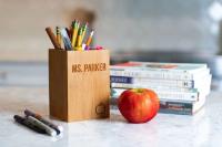 China Office Table Storage Container Box Holder for Pens and Pencils in Modern Wooden Style for sale