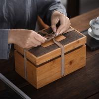 China Natural and Safe Material Design Bamboo Box with Ribbon Tie Industrial Gift Craft for sale