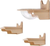 China Wall-Mounted Wooden Cat Space Capsule House Transparent Furniture Set for Indoor Cats for sale