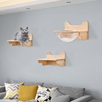 China Wall-Mounted Wooden Cat Space Capsule House Transparent Furniture Set for Indoor Cats for sale