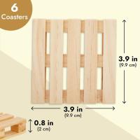 China Wood plain color 3.9 X 3.9 In Custom Logo Size Square Mini Pallet Natural Cup Mat for sale