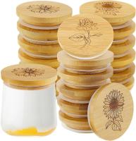 China Wooden Plain Color Bamboo Jar Lids With Silicone Sealing Rings Easy Open End Design for sale
