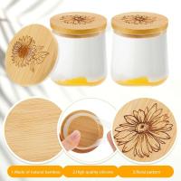 China Wooden Plain Color Bamboo Jar Lids With Silicone Sealing Rings Easy Open End Design for sale