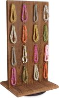 China Space Saving Function 9 W X 7.5 D X 16.5 H Wooden Jewelry Display Stand with 32 Hooks for sale