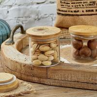 China Wooden Plain Color Bamboo Jar Lids With Silicone Sealing Rings Easy Open End Design for sale