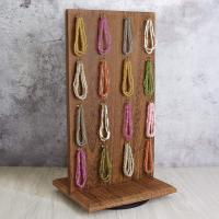 China Space Saving Function 9 W X 7.5 D X 16.5 H Wooden Jewelry Display Stand with 32 Hooks for sale