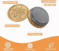 China High Borosilicate Glass 6Pcs Jar Containers with Wooden Plain Color Lid and Bamboo Lid for sale