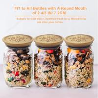 China High Borosilicate Glass 6Pcs Jar Containers with Wooden Plain Color Lid and Bamboo Lid for sale
