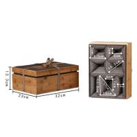 China Engraved Logo Gift Package Box Environmental Bamboo and Polyester Watch Box for Men for sale