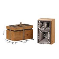 China Engraved Logo Gift Package Box Environmental Bamboo and Polyester Watch Box for Men for sale