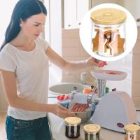 China Fresh Style 12 Pcs Wooden Plain Color Jars for Candle Glass Yogurt Jar Lid Lids Wooden for sale