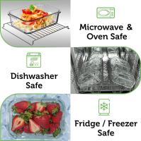 China Convenient 4 Pack Glass Food Storage Containers With Bamboo Lids Easy Open End Design for sale