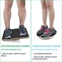 China Professional Wooden Balance Board for Leg Workout High Quantity Anti-Slip Rocker Board for sale