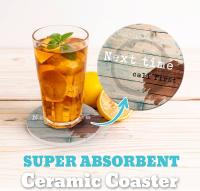 China Marble Sarcastic Absorbent Stone Cork Drink Coasters With Holder Custom Luxury 6 Pcs for sale