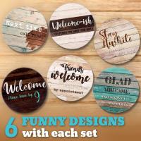 China Marble Sarcastic Absorbent Stone Cork Drink Coasters With Holder Custom Luxury 6 Pcs for sale