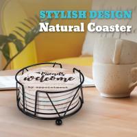 China Marble Sarcastic Absorbent Stone Cork Drink Coasters With Holder Custom Luxury 6 Pcs for sale