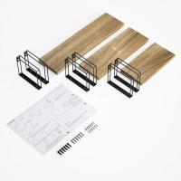 China Living Room Furniture Wall Shelf Metal Wood Modern Holding Kitchen Appliance Save Space for sale