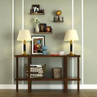 China Living Room Furniture Wall Shelf Metal Wood Modern Holding Kitchen Appliance Save Space for sale