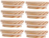 China 8Pcs Wooden Bamboo Lids Non Spill Candle Glass Jars Airtight Jar Wooden Lid Jars for sale