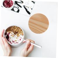China 8Pcs Wooden Bamboo Lids Non Spill Candle Glass Jars Airtight Jar Wooden Lid Jars for sale