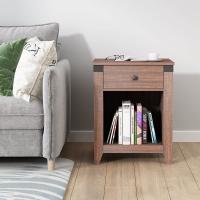 China Modern Farmhouse Nightstand with Drawer Rustic Wood Bedside Table 16 x 19 x 24 inches for sale