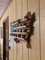 China Wooden American Flag Golfball Holder for Golfball Display in Living Room for sale