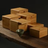 China Multi Compartments Tea Bag Organizer Wooden Box with Bamboo and Polyester Construction for sale