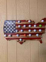China Wooden American Flag Golfball Holder for Golfball Display in Living Room for sale