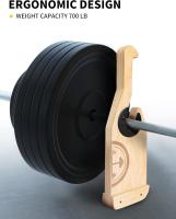 China Non-Slip Handle Wooden Deadlift Barbell Jack for Weight Training Bar Stand Customized Logo for sale