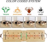 China Customized Design Solid Wooden Push Up Board Kit with Plate Bar Resistance Bands Sets for sale