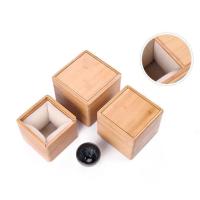China Logo Engraving Slide Lid Bamboo Square Wooden Box for Custom Gifts and Packaging for sale