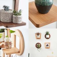 China Indoor Plant Stand Wooden Plant Hanger Rustic Display Shelf with Customized Logo for sale