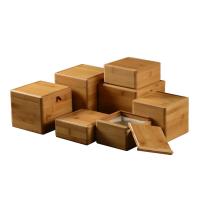 China Logo Engraving Slide Lid Bamboo Square Wooden Box for Custom Gifts and Packaging for sale