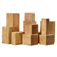 China Logo Engraving Slide Lid Bamboo Square Wooden Box for Custom Gifts and Packaging for sale